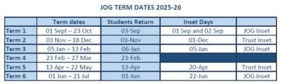 Term Dates - John O'Gaunt School